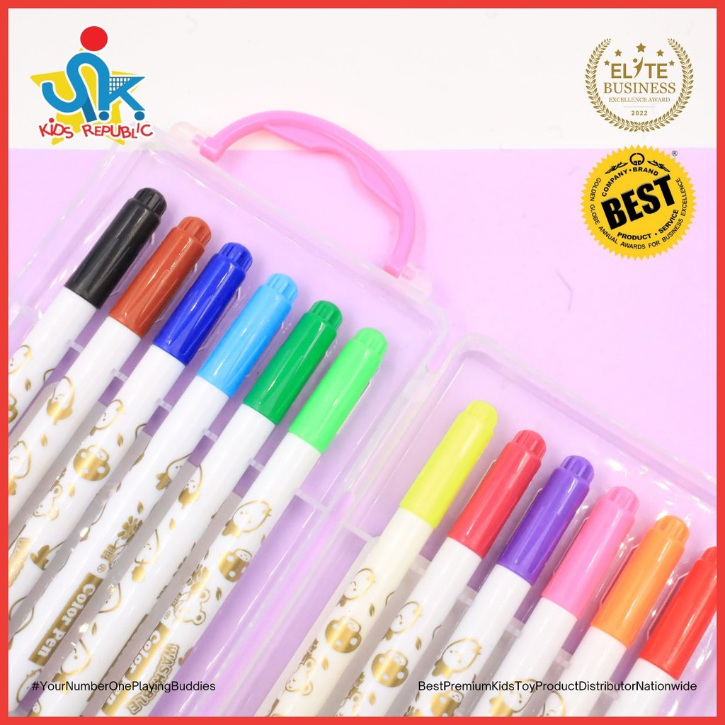 ∠ ┘ Creative Kindergarten Coloring Mini Water Color Pen Washable Art ...