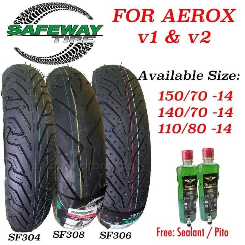 SAFEWAY TIRE Size 14 TUBELESS For AEROX V1 And V2 With Free Sealant ...