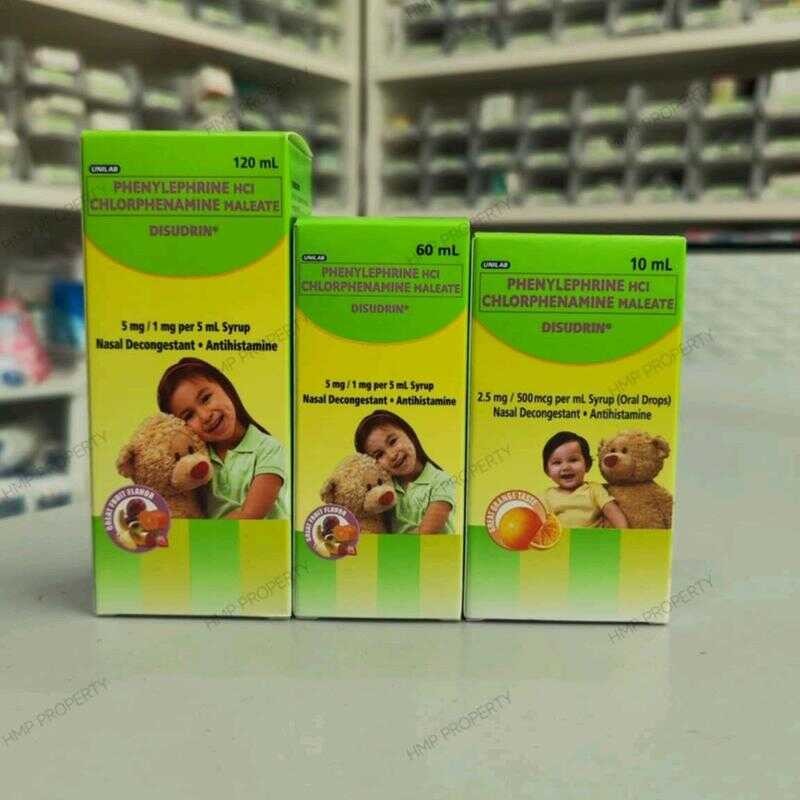 DISUDRIN SYRUP (For CHILDRENS COLD Relief) 10Ml/60Ml/120Ml a2 | Shopee ...