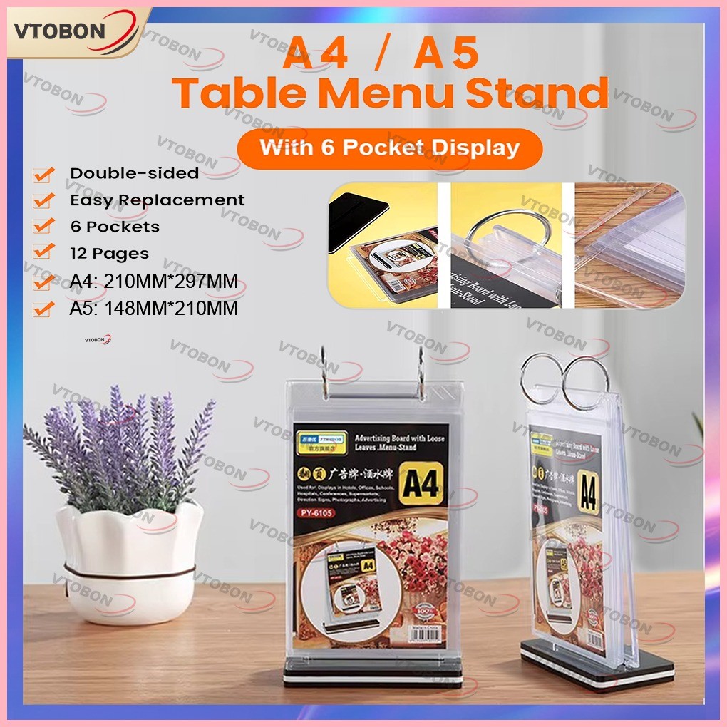 Menu Acrylic Display Stand A4/A5 Restaurant Supplies Menu Permit Stand ...