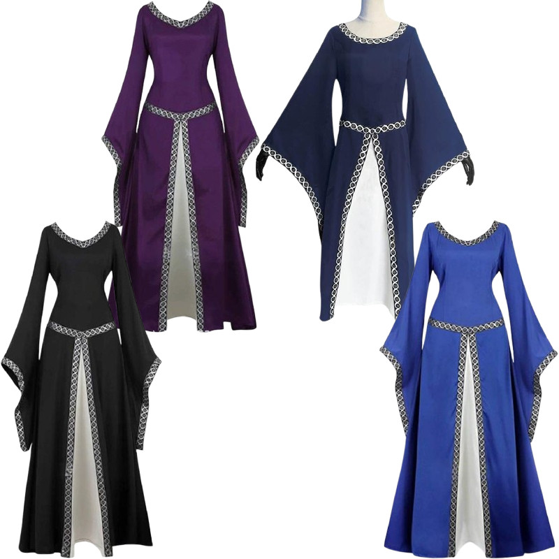 Medieval Gothic Costume For Cosplay And Role Play With Long Dress ...