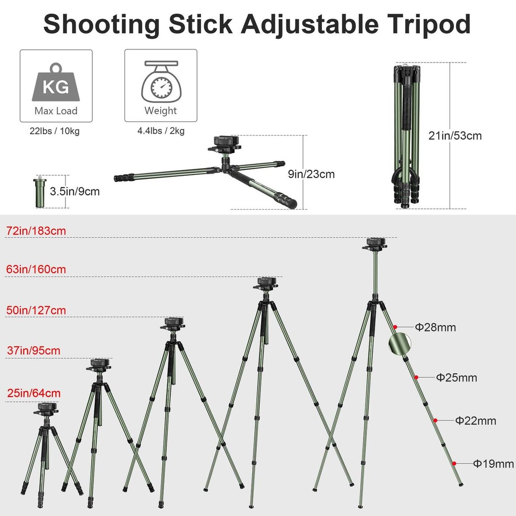 Aluminum Maily Tripod For V Yoke Rest U-3 Rifle Saddle Clamp Mount With ...