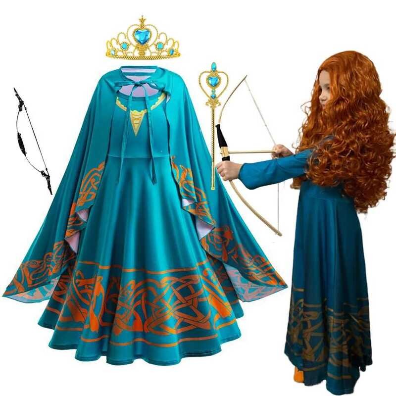 M Brave Merida Kids Milk Wire Print Dress Breathable Comfortable ...