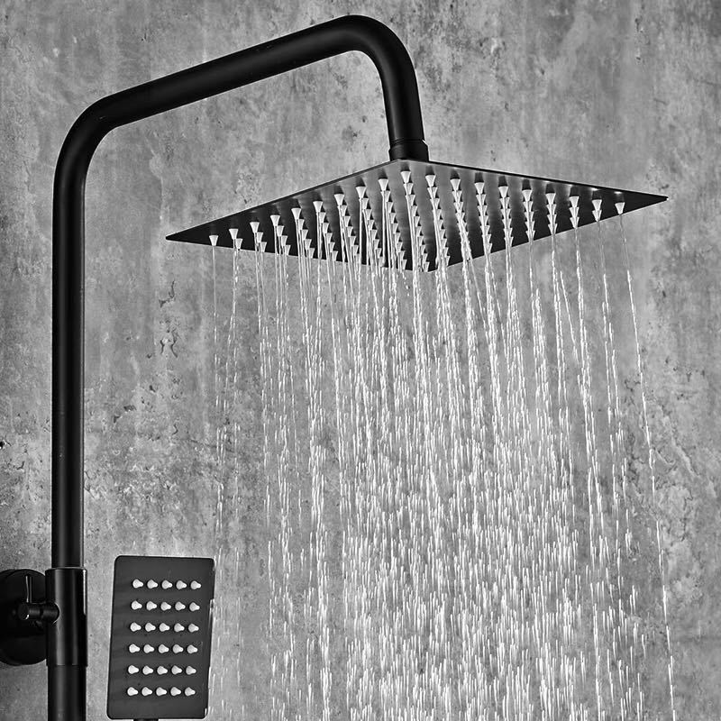 Shower Set with Faucet 4 in1 Square Shower Set 304 Stainless Steel Hot ...