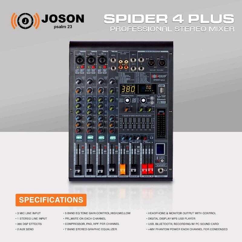 Joson Spider 4 PLUS Professional Audio Mixer (4 Channel) | Shopee ...
