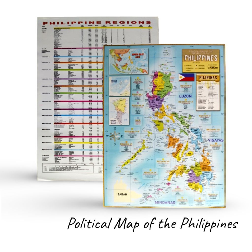 Political Map World, Philippines, Asia + Periodic Table Small / Big ...