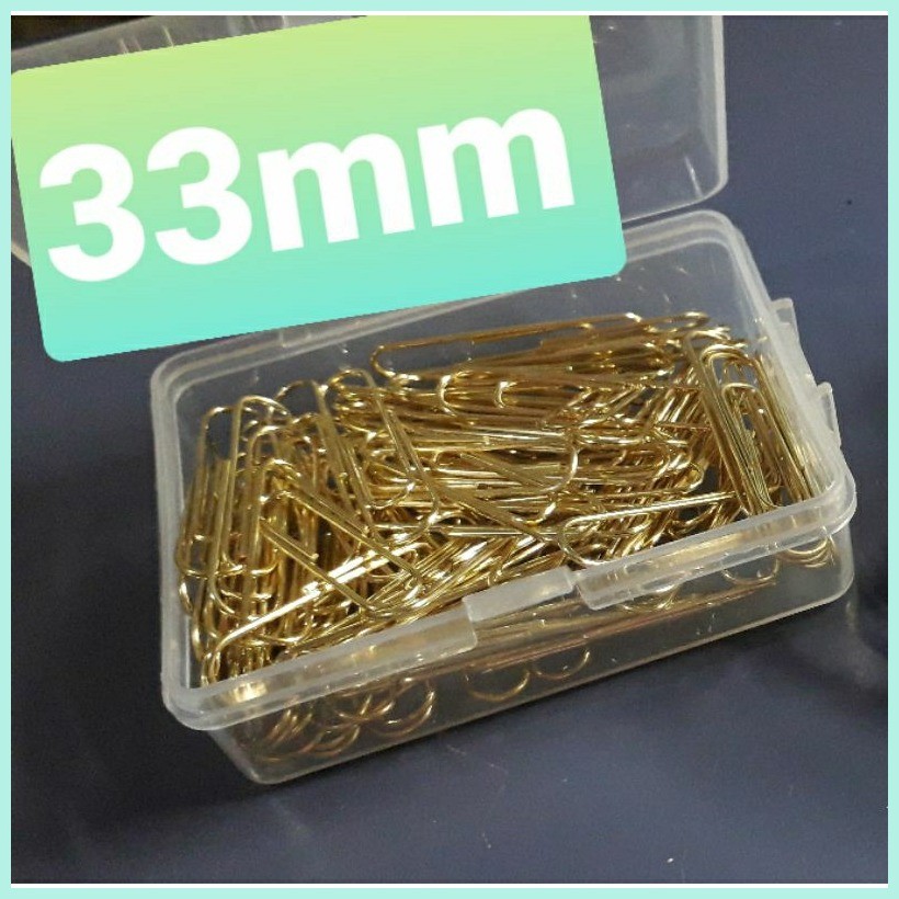 (SOLD PER BOX) 100 PCS GOLD PAPER CLIPS 33/28MM | Shopee Philippines