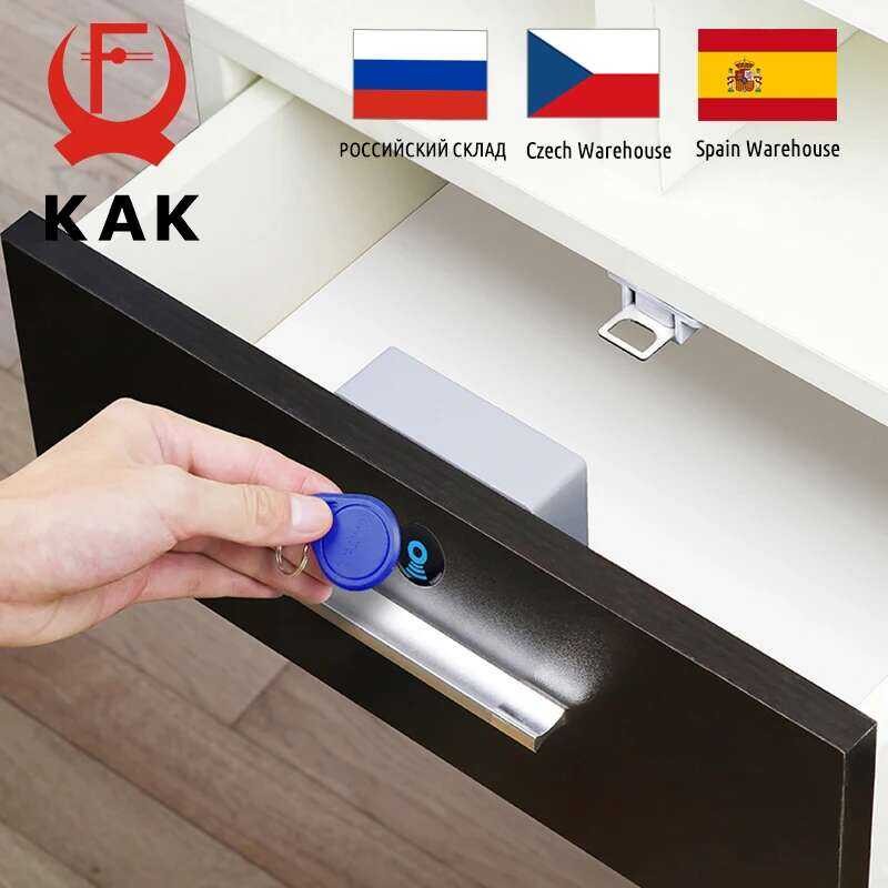 KAK Electronic Locker RFID Cabinet Invisible Sensor Hidden Drawer Locks ...