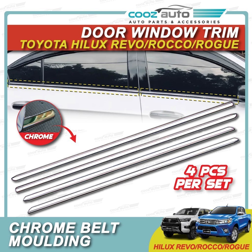 Toyota Hilux Revo Rocco Rogue Car Window Trim Chrome Lining / Door Belt ...