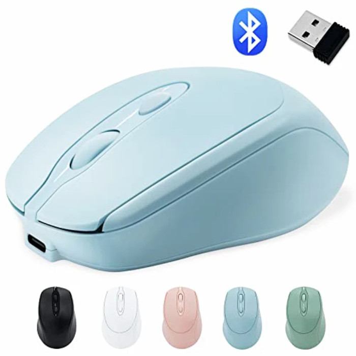 Dual Mode Bluetooth 2.4Ghz Wireless Mouse Type-C Rechargeable Computer ...