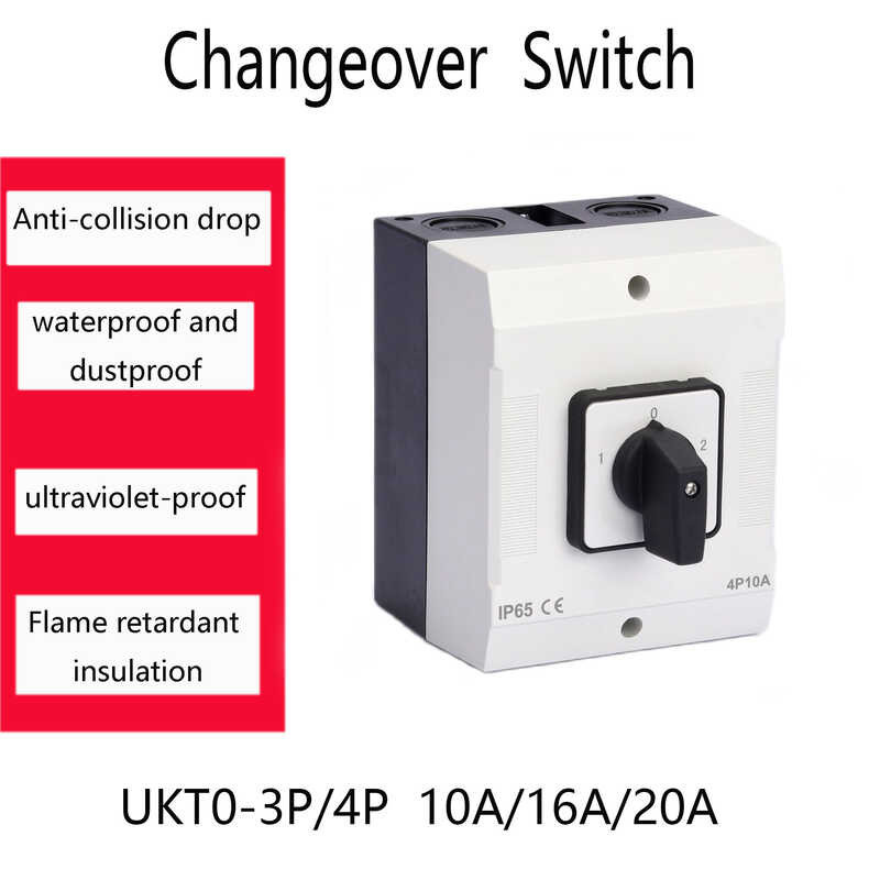 Dual Power Transfer Ip65 Waterproof Electrical Changeover Switch ...