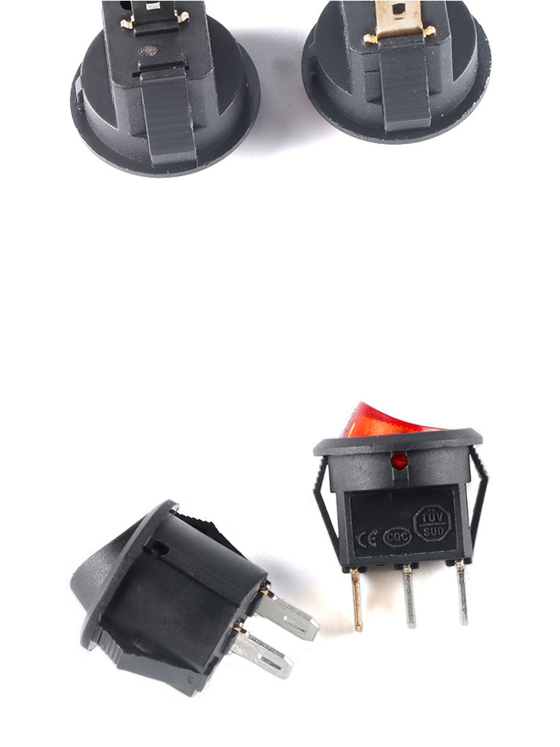 Small Round Switch KCD11 2 Pin 2 Gear 3 Pin 2 Gear 3A 250V Rocker Type ...