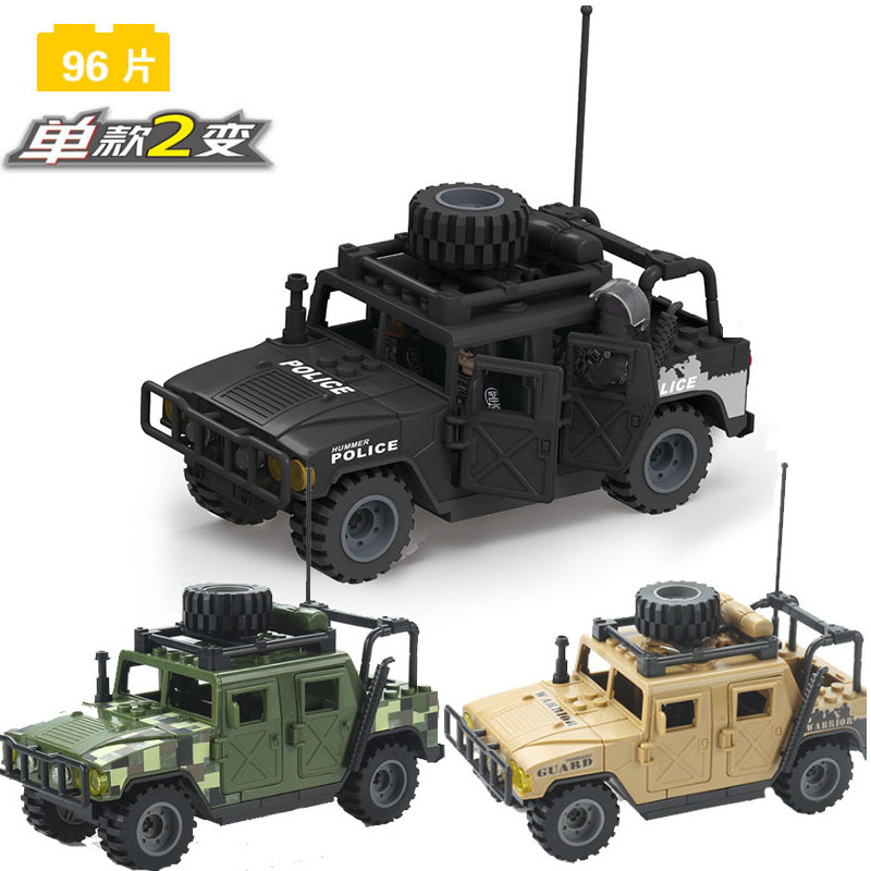 Ww2 Humvee Jeep H1 2 Modes Armored Vehicle Army Car Building Bloc Bric ...