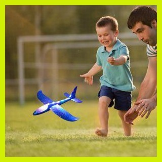 Kids LED Light Up Throwing Airplane Toys 2 Mode Hand Throw Flying ...
