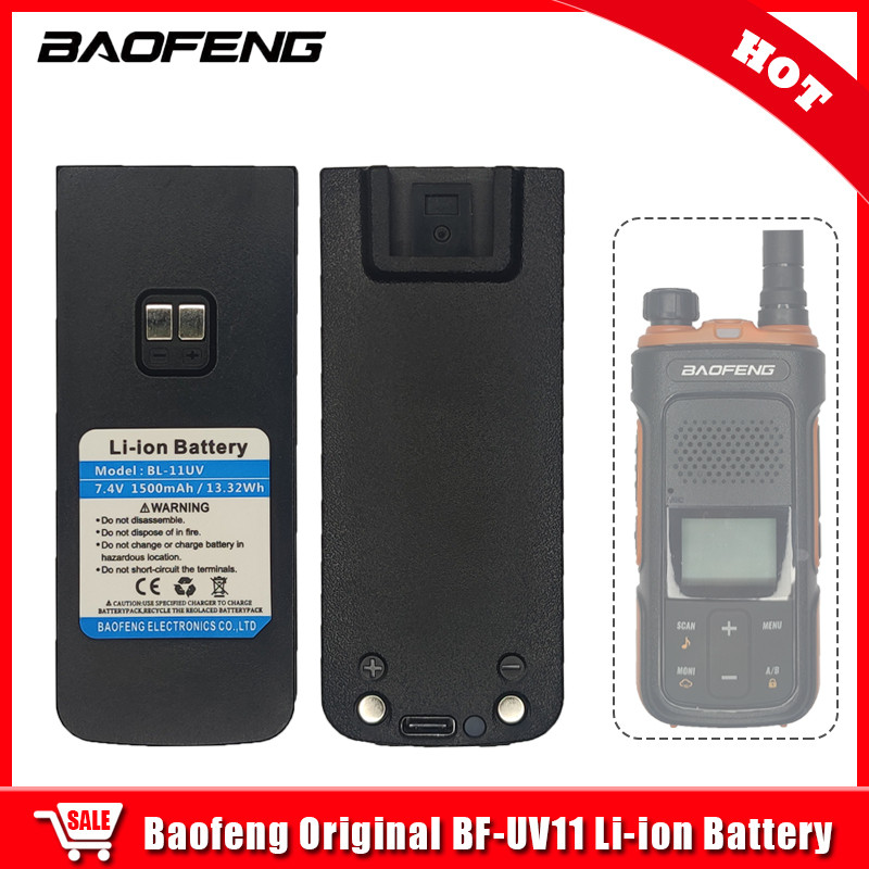 BAOFENG Original Bf-Uv11 Walkie Talkie Li-Ion Model Bl-11Uv 1500Mah For Uv-11 Two Way Radio ...