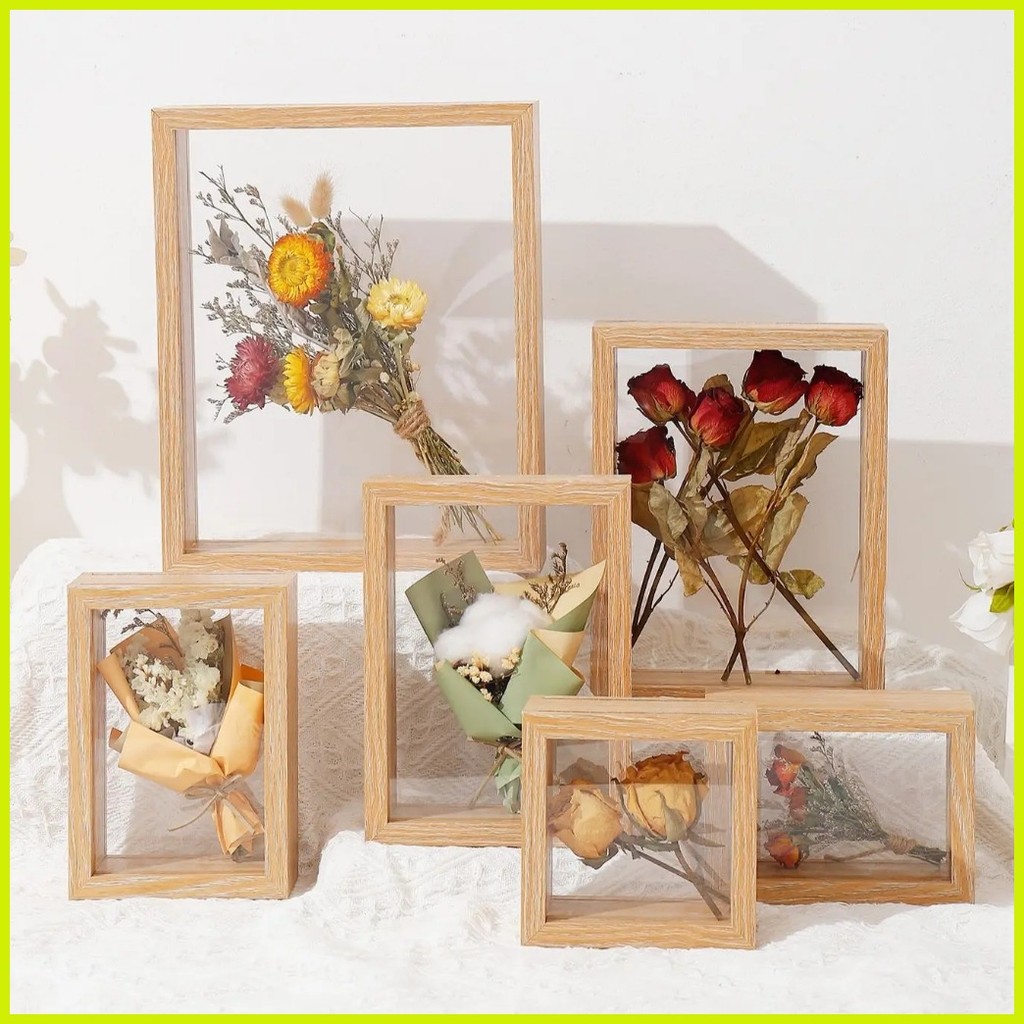 ☸ ☃ 6/8/10inch/A4 Size Shadow Box Frames Bouquet Display Flower Case ...