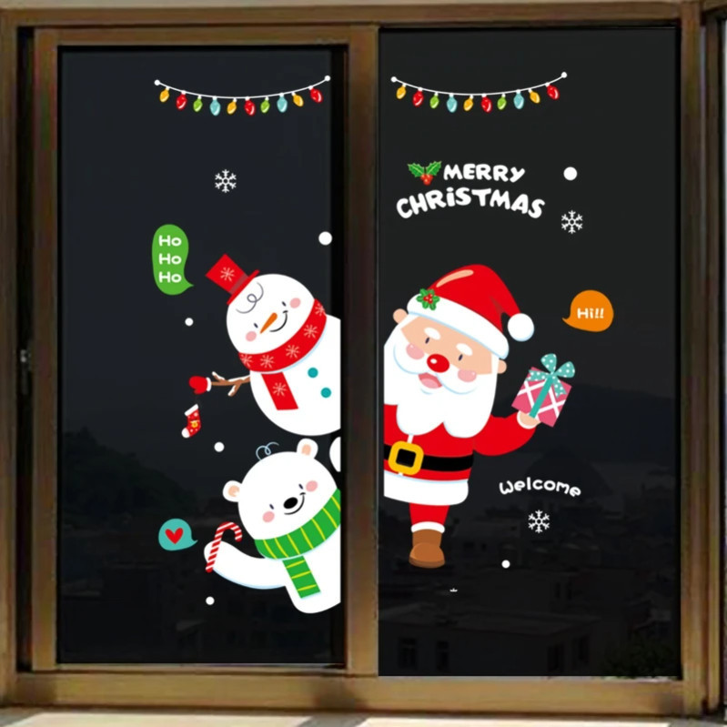 【Ready Stock】Christmas Window Stickers DIY Window Sticker Wall ...