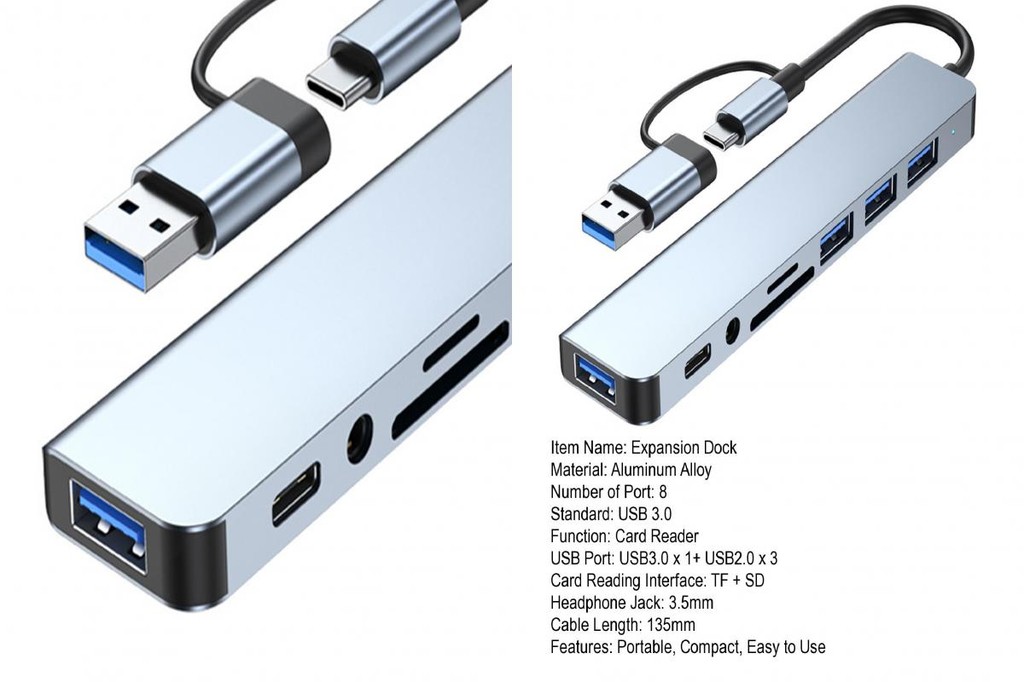 Usb Type-c Hub High-quality Aluminum Alloy Extender Portable Usb-c Hub ...