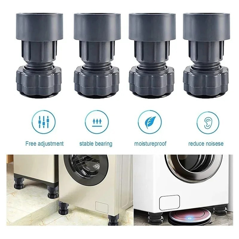 4PCS Washing Machine Stand Adjustable Heightener Fixed Fridge Anti ...