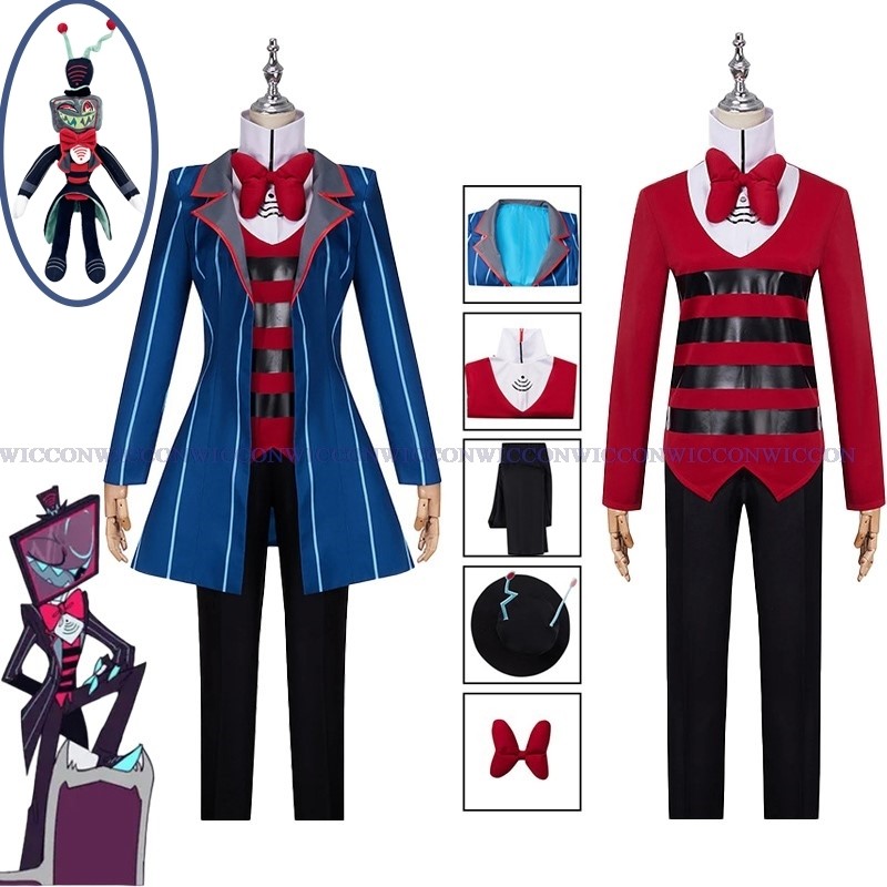 § Hazbin Hotel Vox Costume Uniform Outfit Men Halloween Carnival ...