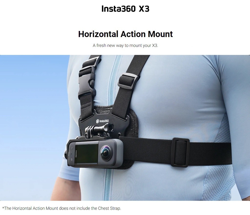 Insta360 X3 Original accessories(Horizontal Action Mount/Mic Wind Muff ...