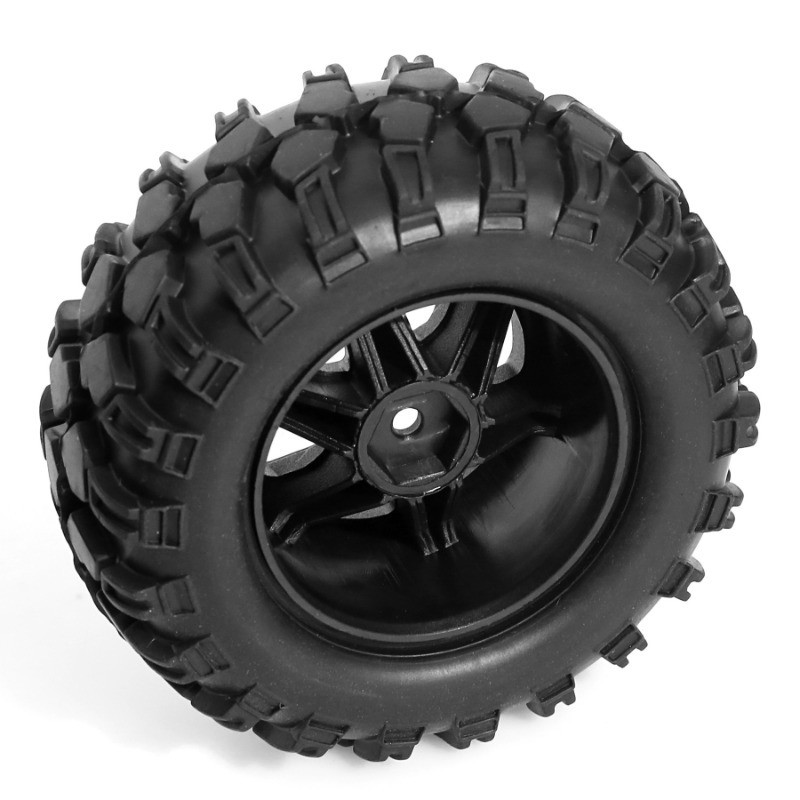 4pcs 90mm 1.9" Plastic Wheel Rim Rubber Tire Set for 1/10 RC Crawler ...