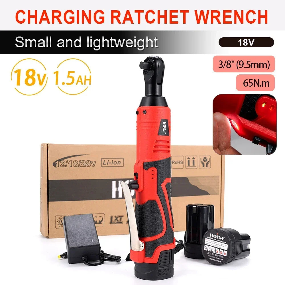 18V Cordless Impact 3/8'' Right Angle Electric Ratchet Wrench Drill ...
