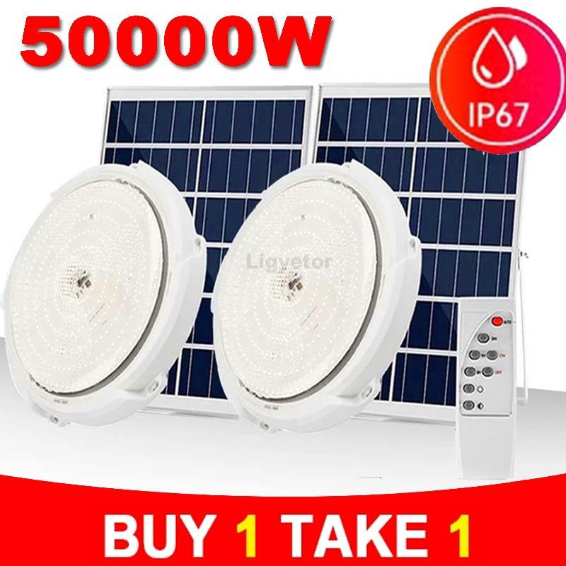 OOKAS Solar Ceiling Light Indoor Outdoor Led Waterproof Lights ...