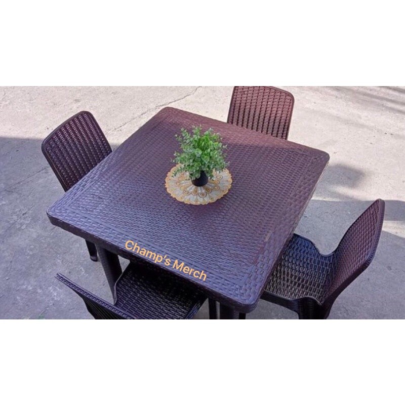 Zooey Rattan 4 Seater Table (Plastic) Palmera | Shopee Philippines