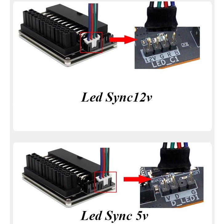 Aorus 90 Degree Angled Bridge Port 24pin Mainboard Synchronous Led - 5v ...