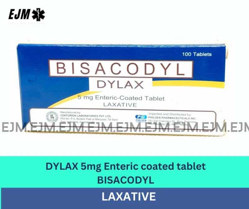 DYLAX 5Mg Enteric-Coated Tablets – Bisacodyl Laxative For Constipation ...