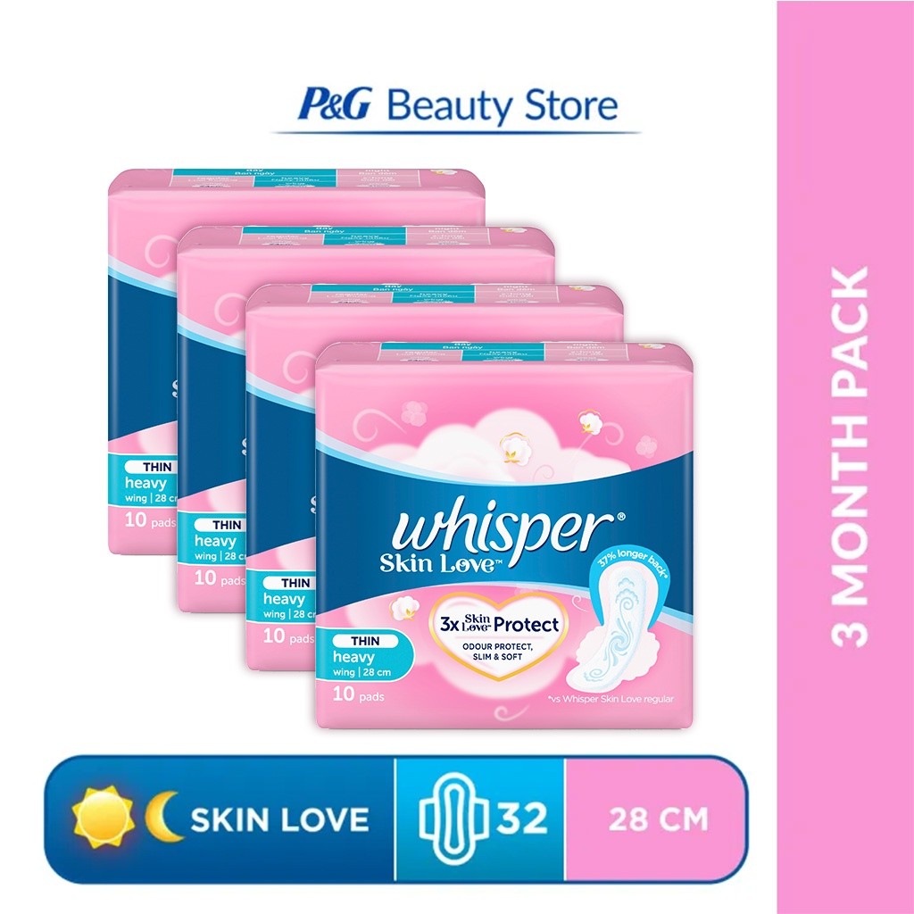 Whisper Skin Love Long Ultra Thin Long Napkin [Heavy Flow] Wings 32 ...
