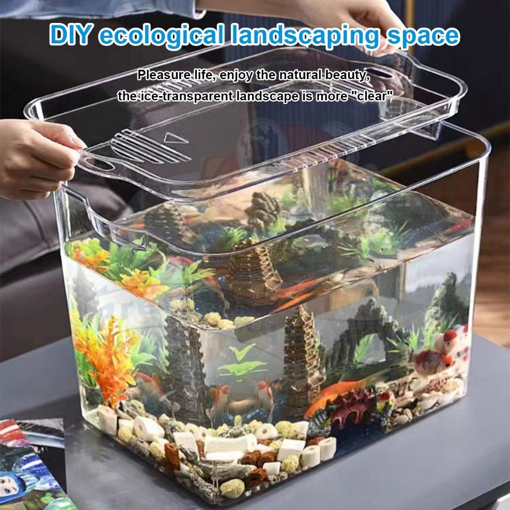 Aquarium HD Transparent Ecological Fish Tank Household Desktop ...