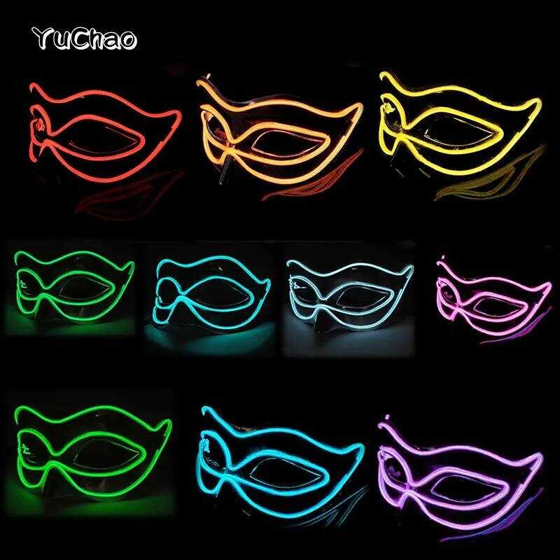 Xj Led Fox Half Face Halloween Masquerade Dance Party Cosplay Prop ...