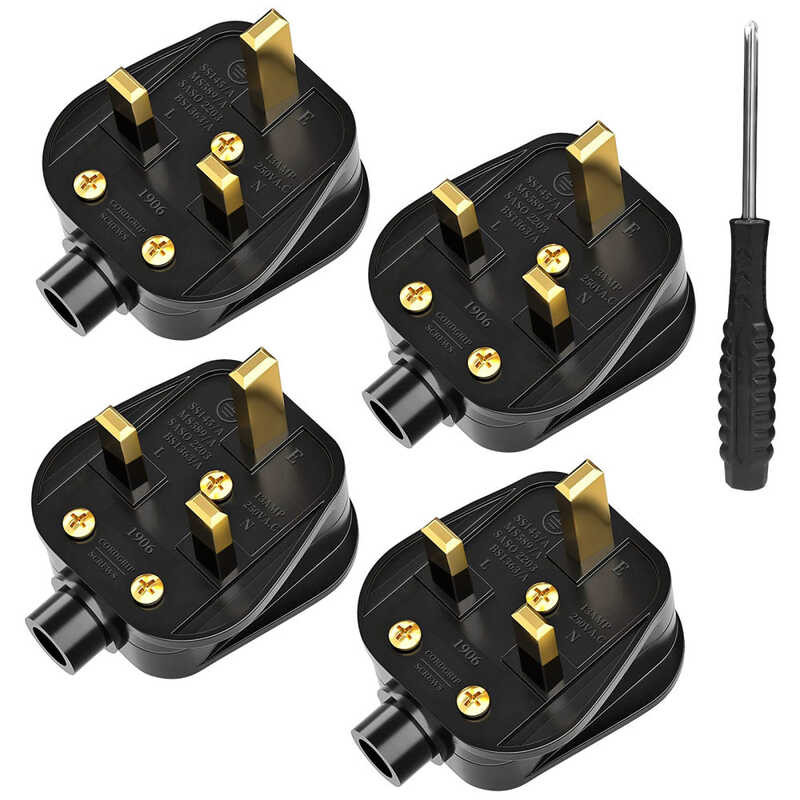 4/8pcs 3 Pin UK Male Replacement Rewireable Plug Type G Electric ...