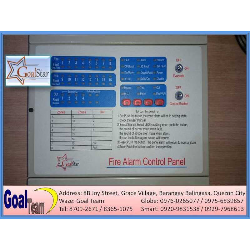 Fire Alarm Control Panel FACP 8 Zone Conventional (Free Battery) 93B ...