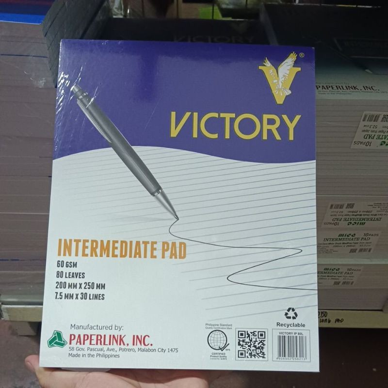 VICTORY INTERMEDIATE PAD 1 REAM | Shopee Philippines
