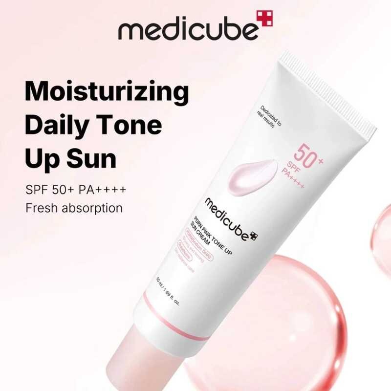 Medicube Sunscreen Pdrn Pink Tone Up Sun Cream Spf 50+ Pa++++ 50Ml 3 ...