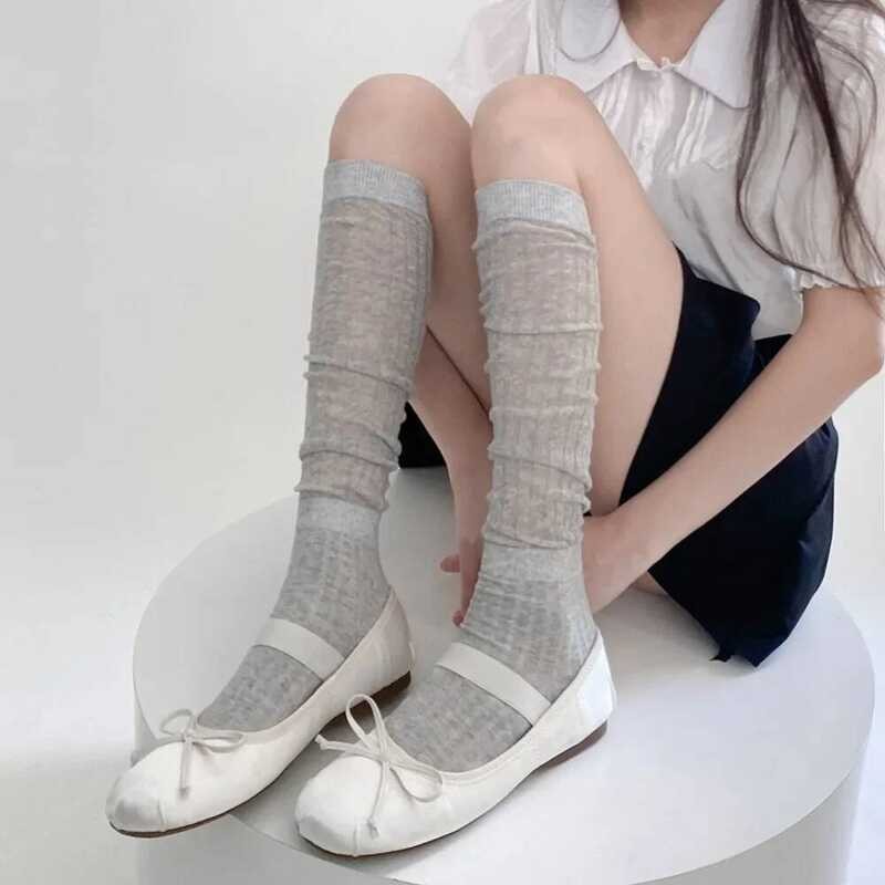 Black COD Sier Thin Breathable Thigh Women Long Socks Stockings School ...