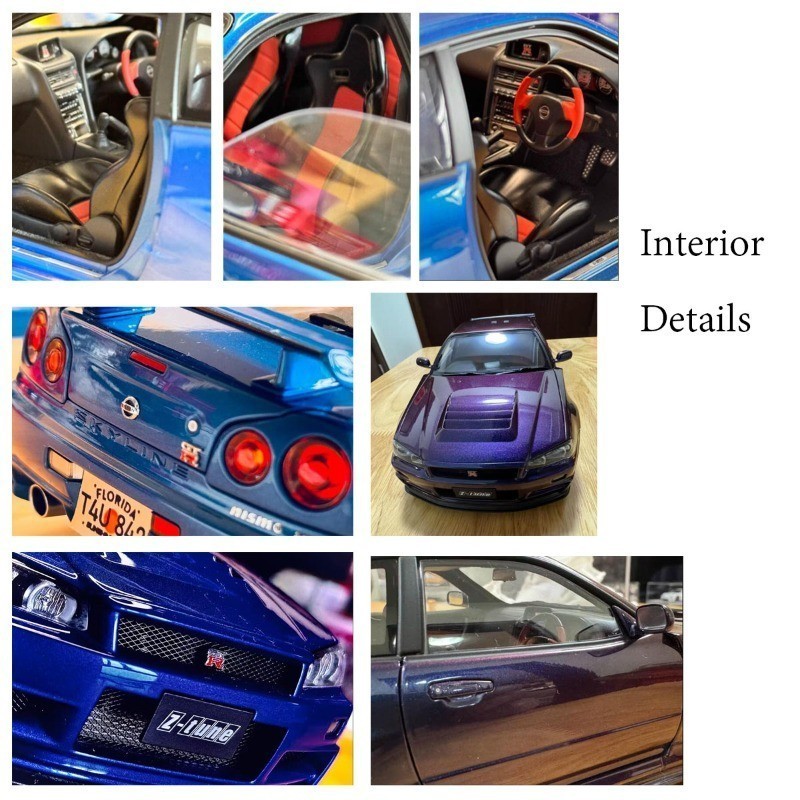 1/18 Scale Almost Real AUTOART Skyline Nissan GTR(R34)V-spec II Z-TUNE ...