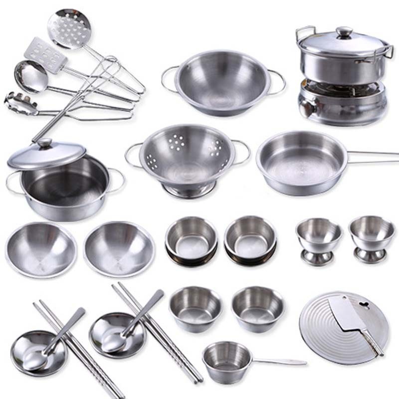 25PCS Simulation Kitchen Toy Pretend Role Play Kids Cooking Pots Set ...