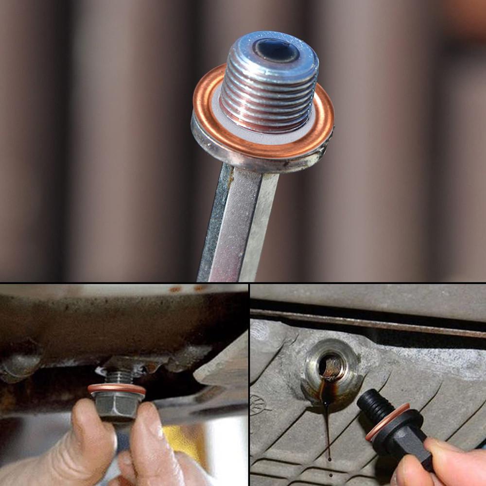 10 Pcs Car Oil Drain Plug Sealing Aluminum Copper Metal Gasket - for ...