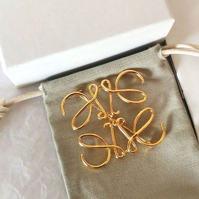 LOEWE Geometric Hollow Brooch For Women Ins High-looking All-over Brass ...
