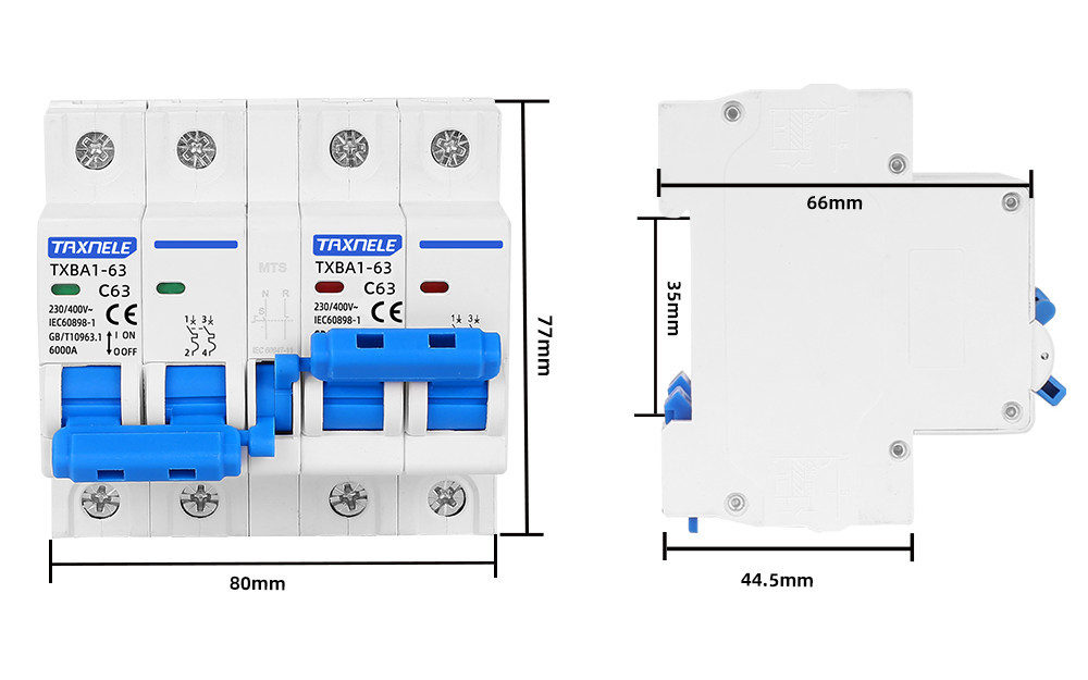 1P+1P 2P+2P MTS AC Dual Power Manual Transfer Switch Circuit Breaker ...