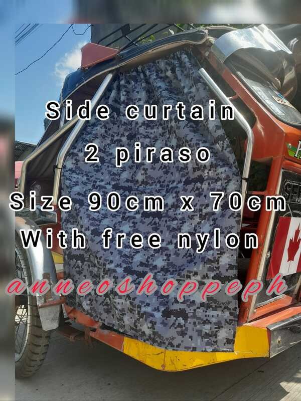 Side curtain for tricycle sun and rain cover(grey hilton) | Shopee ...