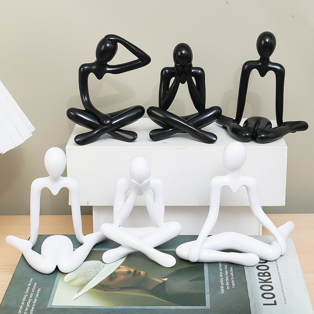 Creative Sitting Posture Thinker Abstract Art Statue Decor - Human Body ...