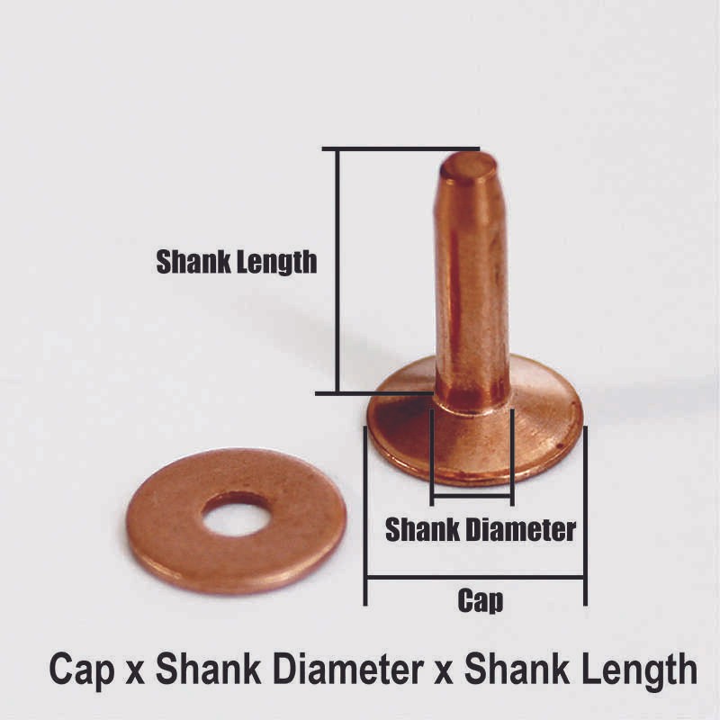 Copper/Brass Leather Rivets At Burrs 9Mm 10Mm 11Mm 12Mm | Shopee ...