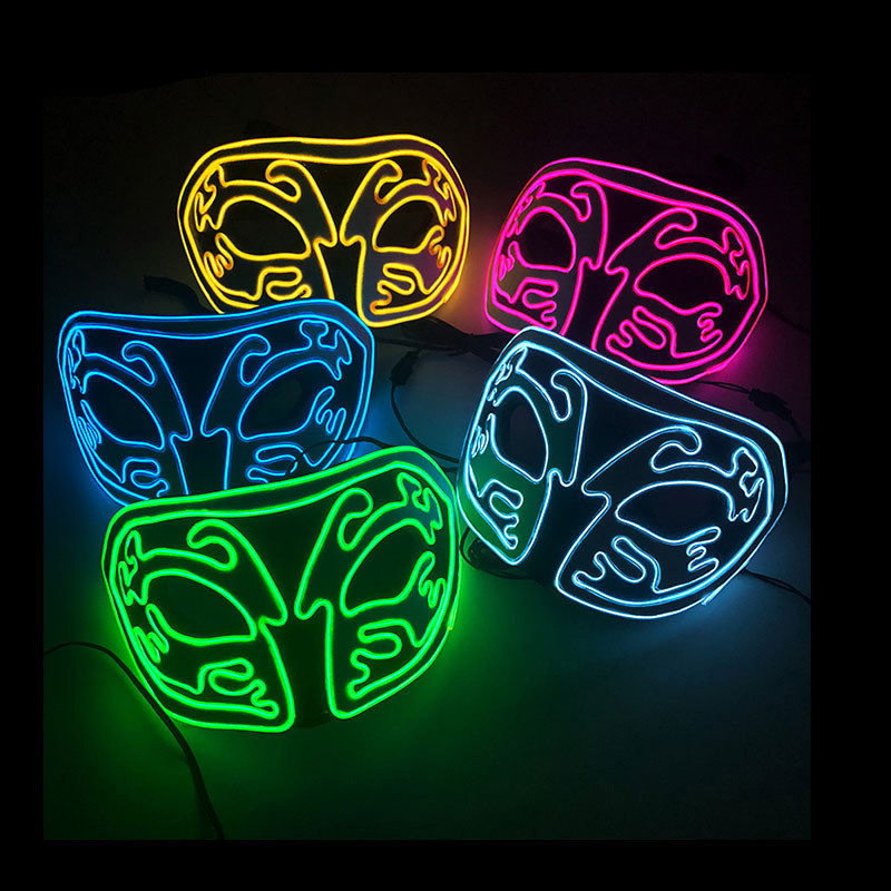 LED Light Up Halloween Festival Disguise Luminous Glowing Half Face ...