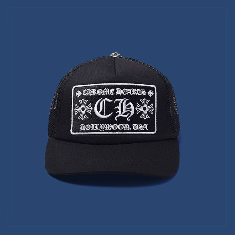 Chrome Hearts Trendy Peaked Cap CH Curved Brim Hat Hip-hop Sun Hat ...