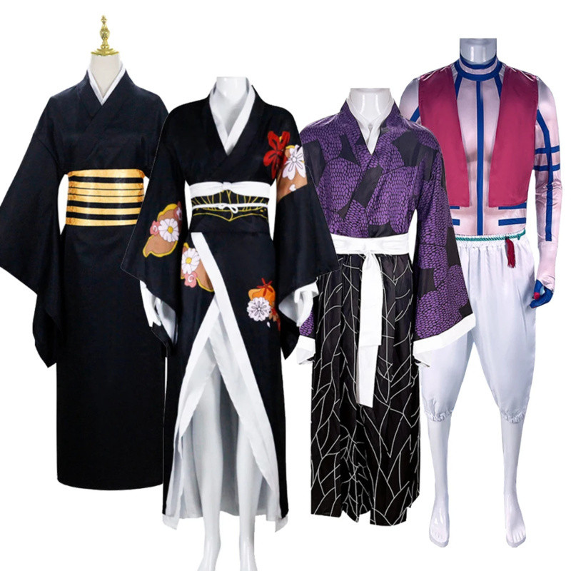 キ Anime Nakime Cosplay Costume Muzan Kokushibo Hakuji Disguise Full ...